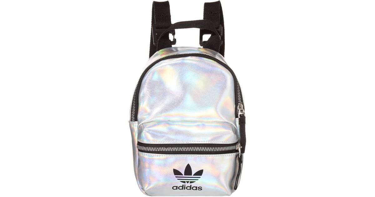 adidas Metallic Mini Pu Backpack Silver Metallic/iridescent One Size in ...