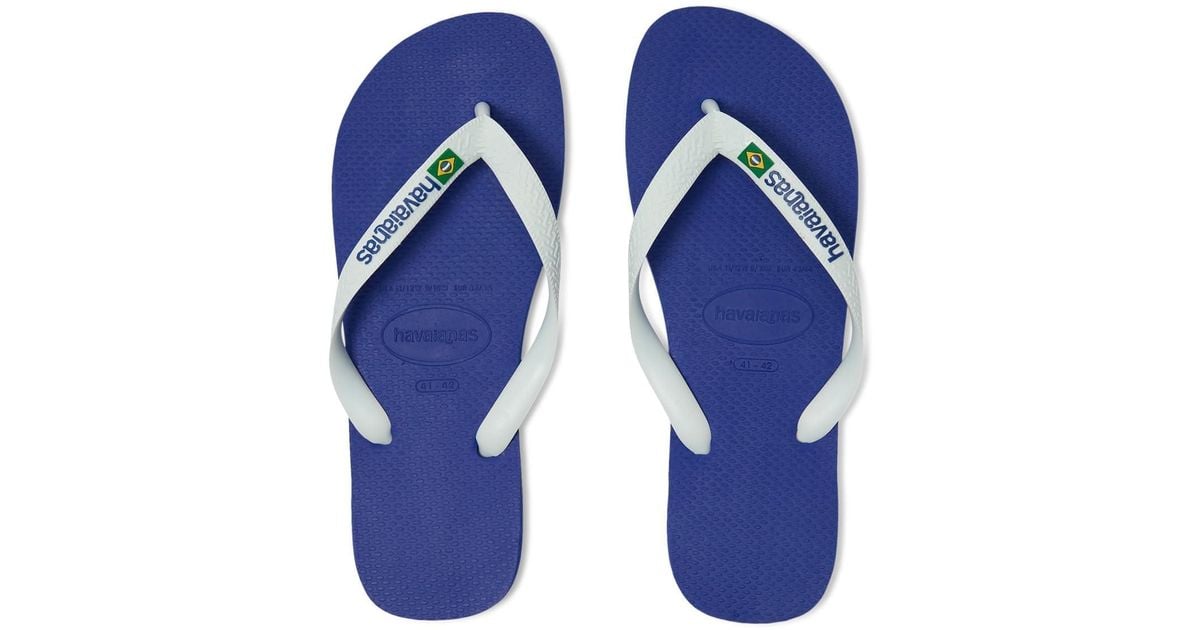 Havaianas Brazil Logo Sandal Marine Blue Flip Flop for Men | Lyst UK