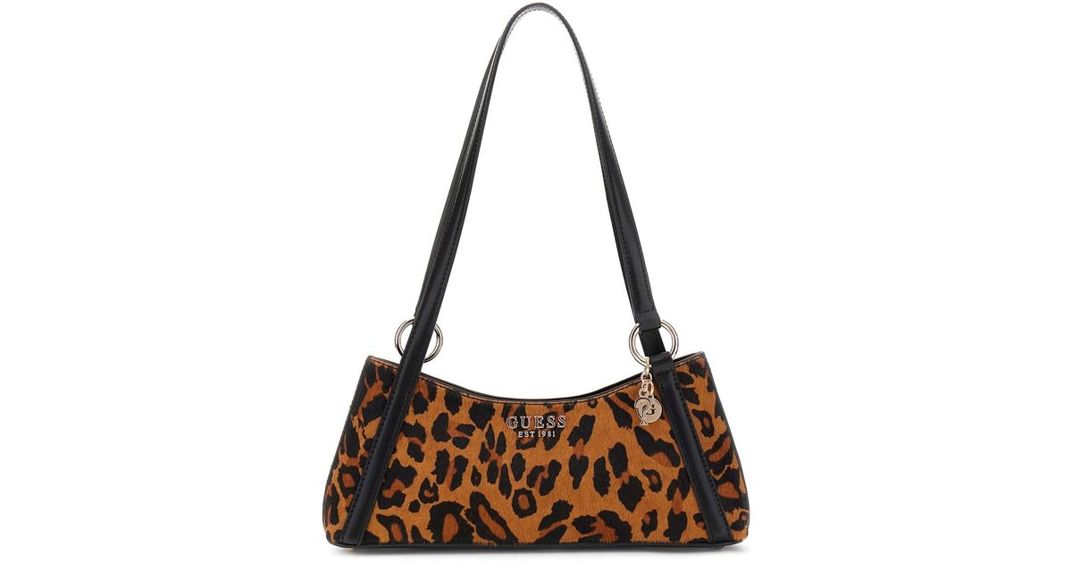 Guess Domitilla Shoulder Bag Leopard Light Brown | Lyst UK