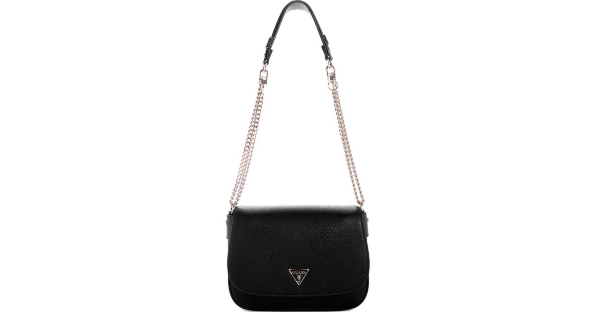 Guess Fedora Flap Shoulder Bag in Black | Lyst