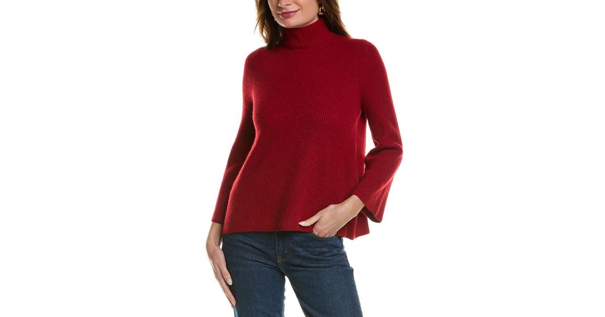 Anne Klein Directional Stitch With Long Sleeves in Red | Lyst