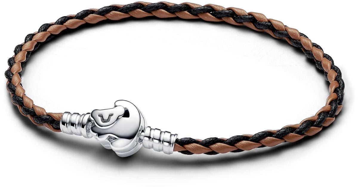 PANDORA Disney The Lion King Clasp Moments Braided Leather Bracelet in ...