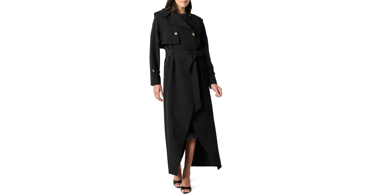 The Drop 's Stretch Limo Convertible Maxi Trench Coat in Black | Lyst