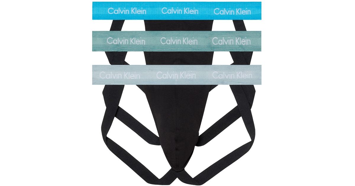Calvin Klein Jock Strap 3pk Jockstrap in Blue for Men | Lyst UK