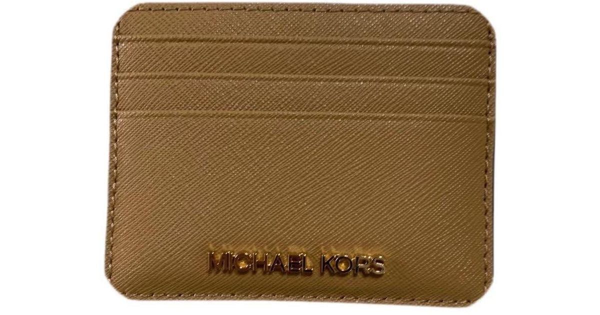 Michael Kors Card Holder in Natural | Lyst UK