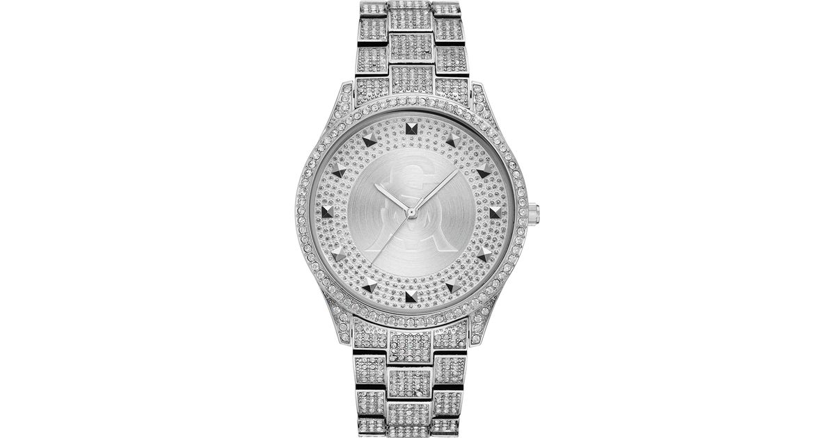 Steve Madden Genuine Crystal Accented Bracelet Watch in Grey | Lyst UK