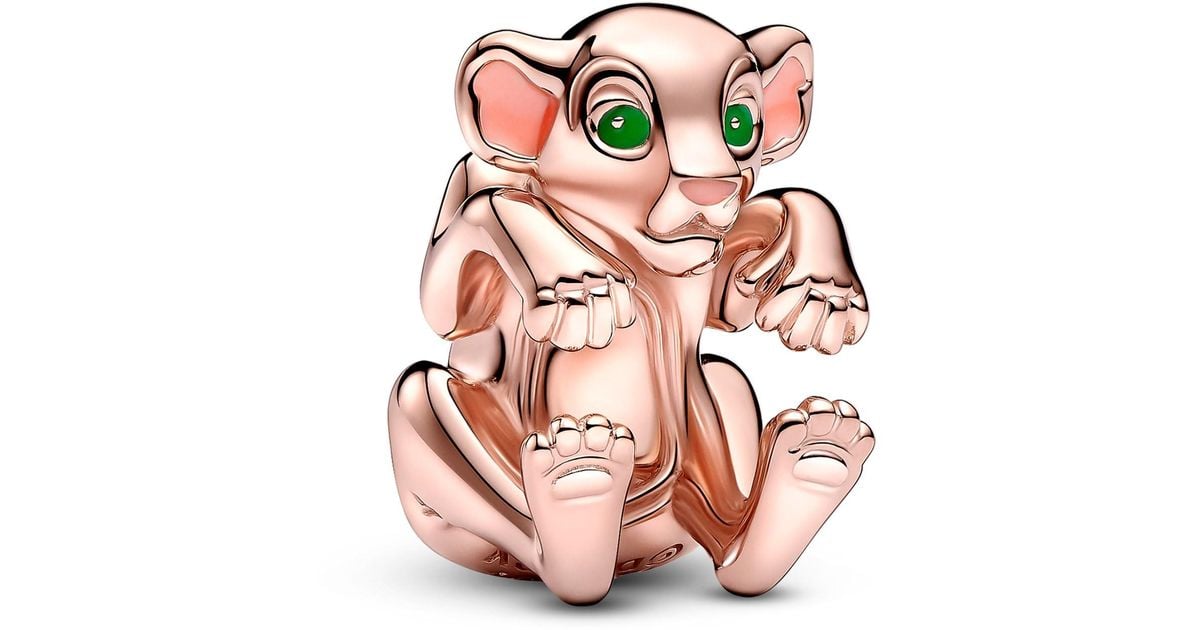 PANDORA Disney The Lion King Nala 14k Rose Gold-plated Charm With Green ...