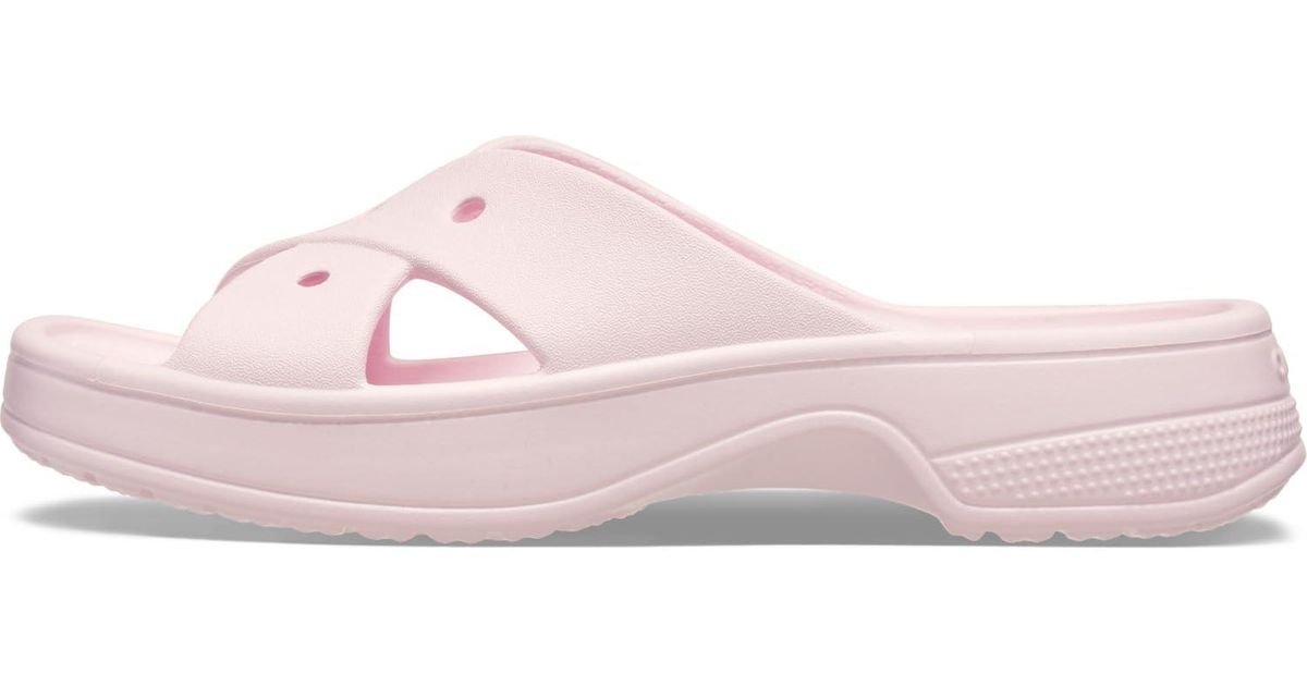 Crocs™ Cross Strap Sandal With Literide Comfort Pink Milk 9 Medium in ...