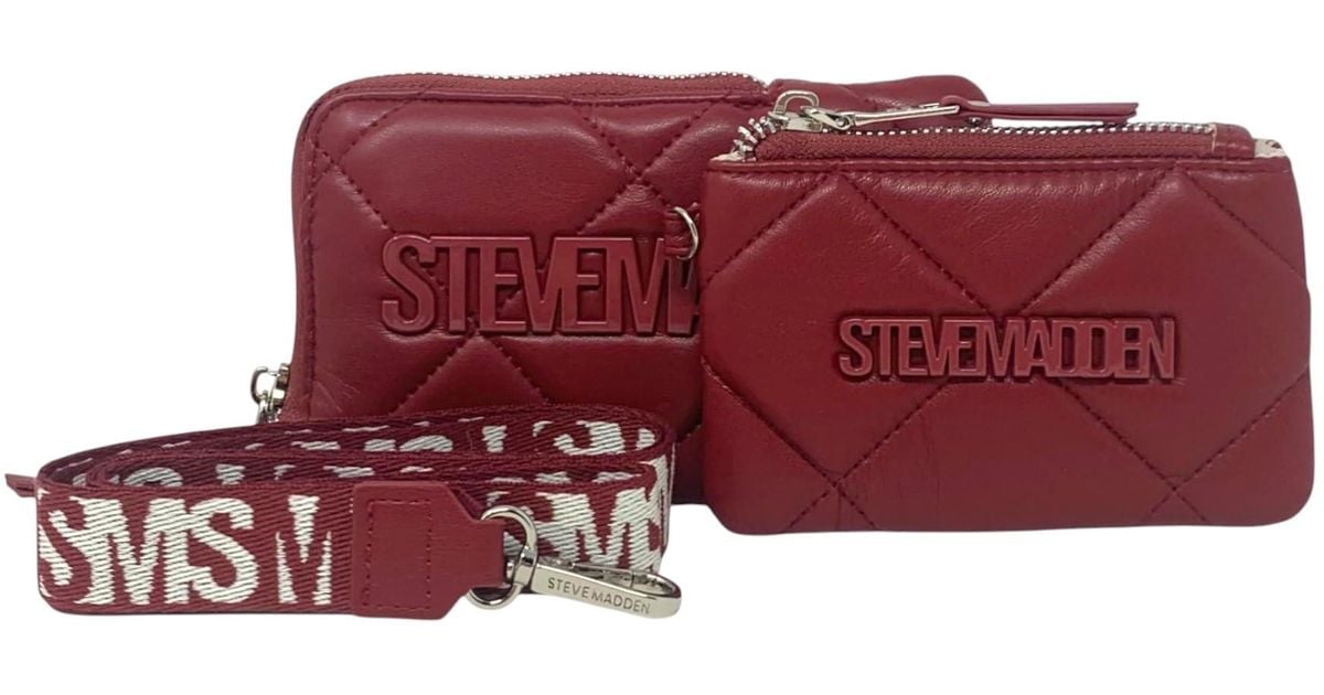 Steve Madden Broxxy Quilted Wristlet Set in Red | Lyst UK
