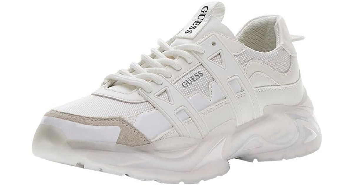 Guess Belluno Leather Blend Sneaker in White for Men | Lyst UK