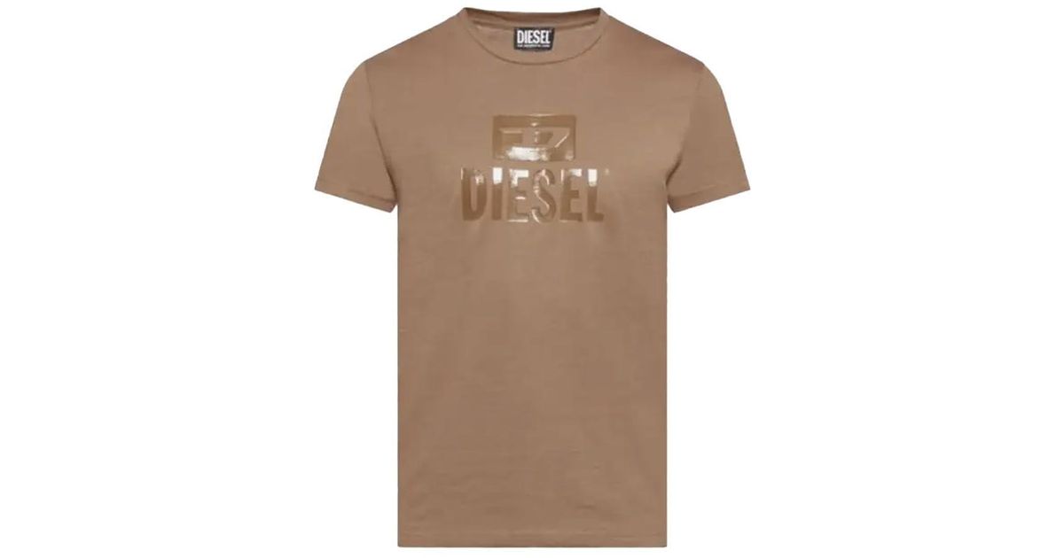 DIESEL Brown T-shirt T-diego in Natural for Men | Lyst UK