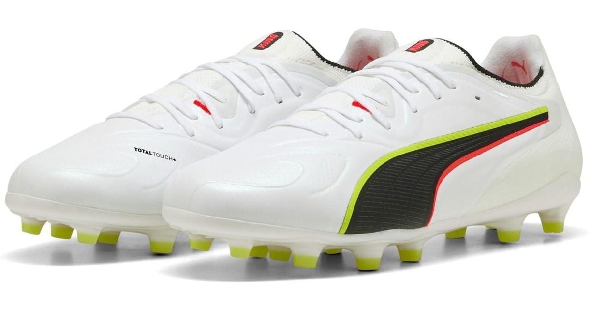 PUMA S King Ultimate Launch Adults Firm Ground Football Boots White/red ...