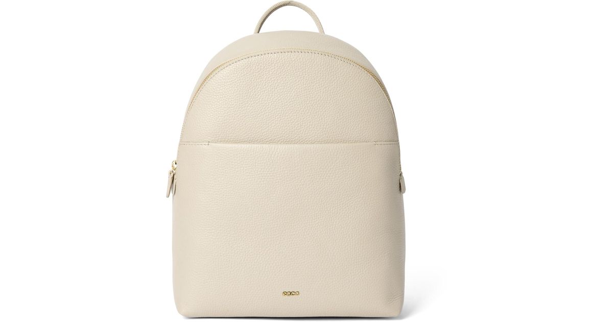Ecco Medium Leather Backpack in Natural | Lyst