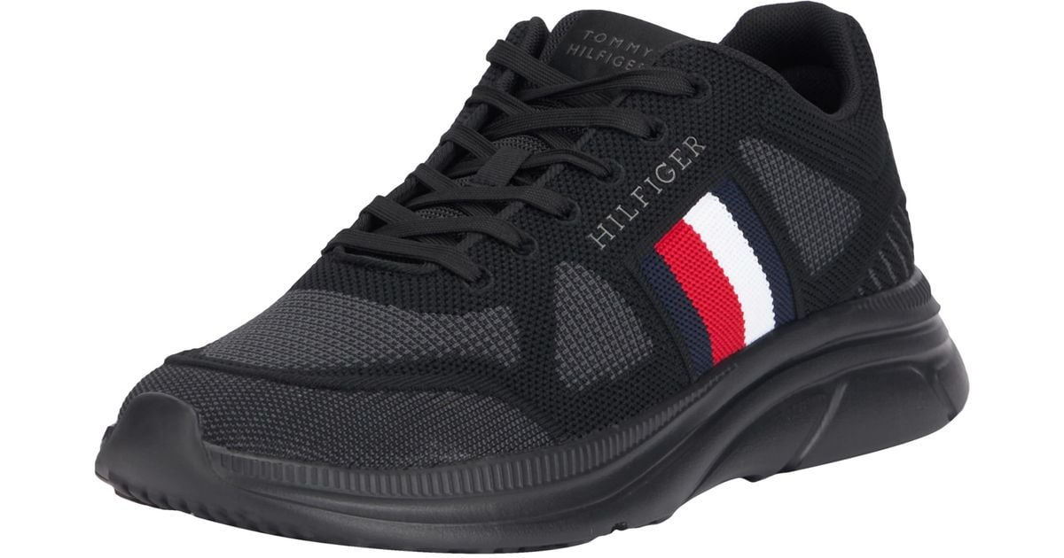 Tommy Hilfiger Modern Runner Knit Trainers in Black for Men | Lyst UK