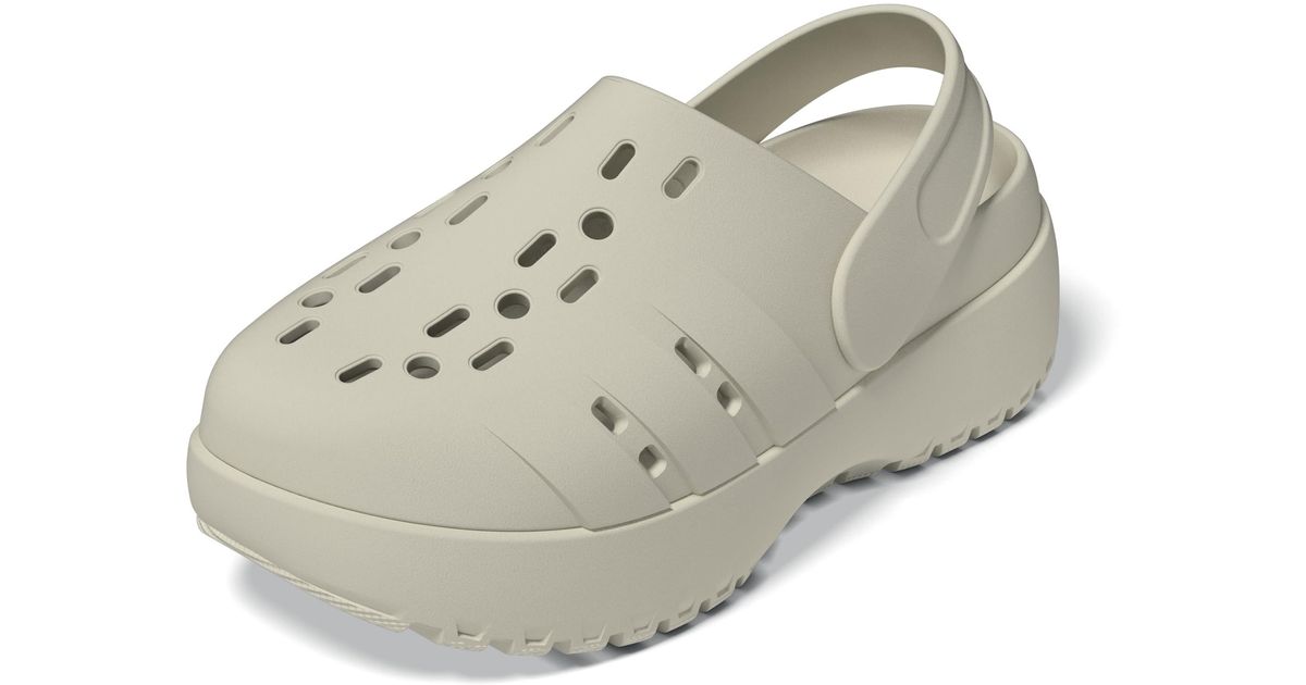 adidas Adilette Clog Platform Slide Sandal in Metallic | Lyst UK