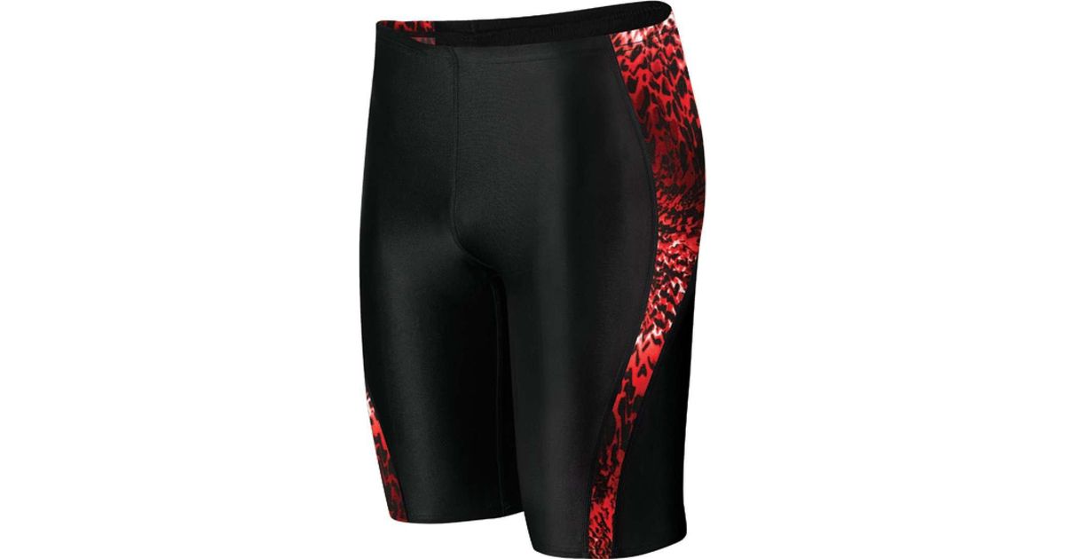 Speedo Xtra Life Lycra Primal Splash Splice Jammer Swimsuit Red In