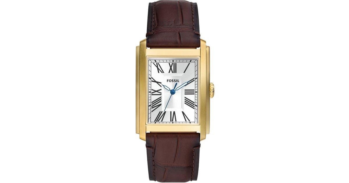 Fossil Analog Quartz Watch With Leather Strap Fs6011 in Black for Men ...