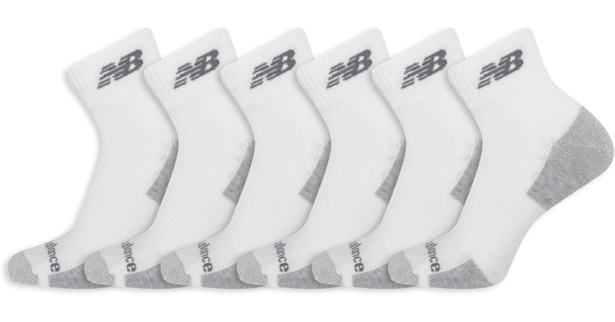 New Balance Performance Recycled Ankle 6 Pack Socks in Metallic | Lyst UK