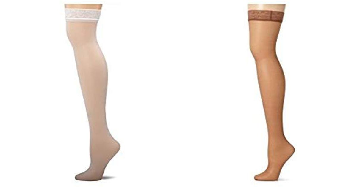 Hanes Silk Reflections Thigh High Stockings In White Lyst