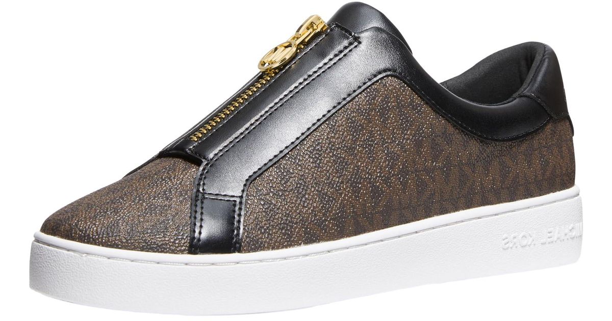 Michael Kors Keaton Zip Slip On Sneaker in Black | Lyst