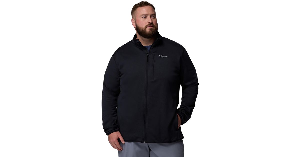 Columbia Essential Hike Grid Fleece Full Zip Jacket in Black for Men ...