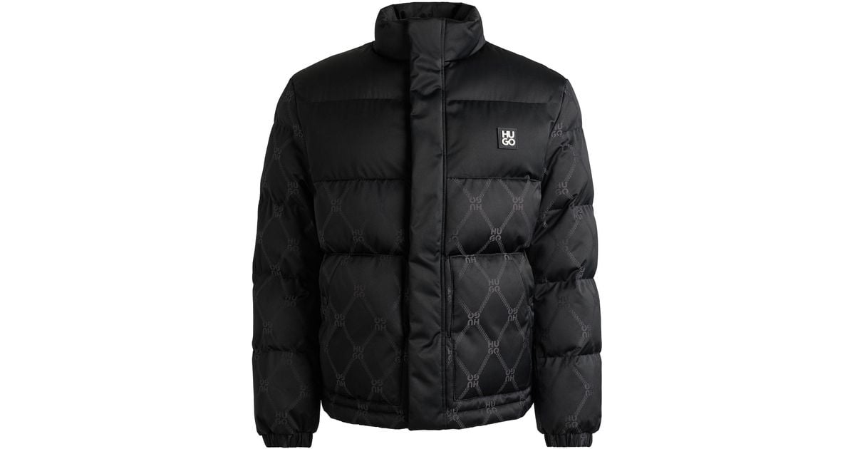 HUGO S Balto2411 Signature-jacquard Puffer Jacket With Water-repellent ...