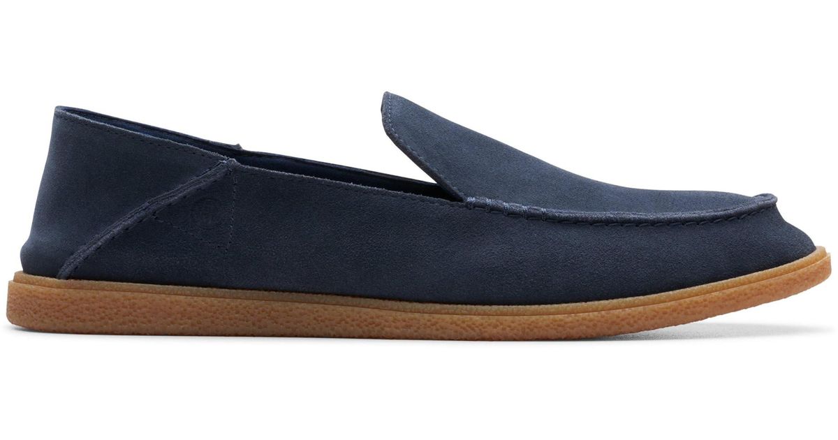 Clarks Clarkbay Step Navy Suede in Black for Men | Lyst UK