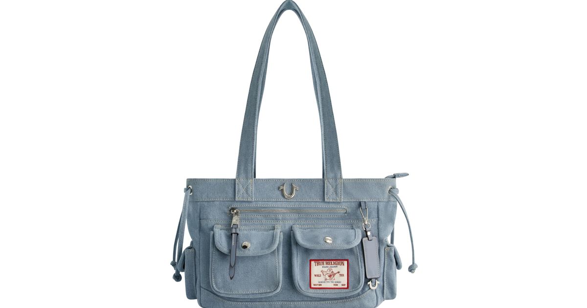 True Religion Tote Bag in Blue | Lyst