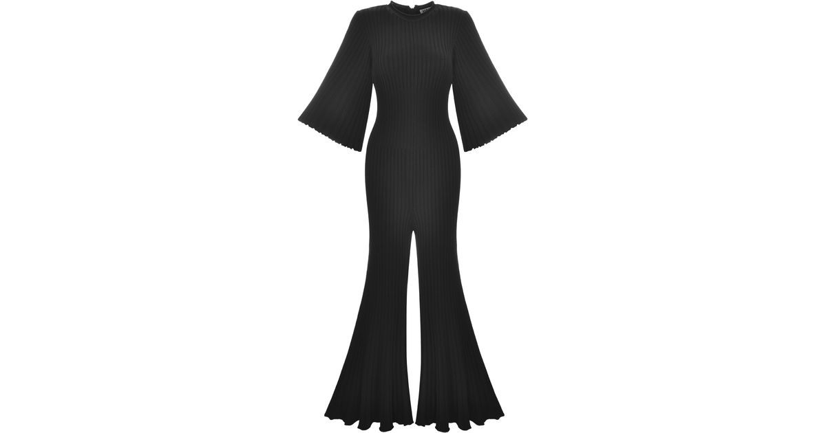 Amy Lynn Synthetic Bae Knitted Black Jumpsuit | Lyst UK
