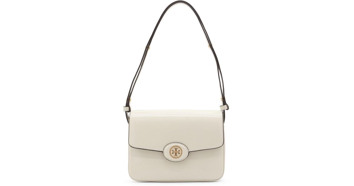 Tory Burch Butter Leather Shoulder Bag in White | Lyst