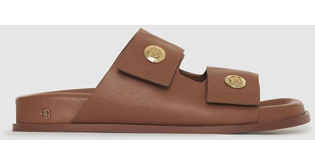 Anine Bing Ella Slides in Brown | Lyst UK