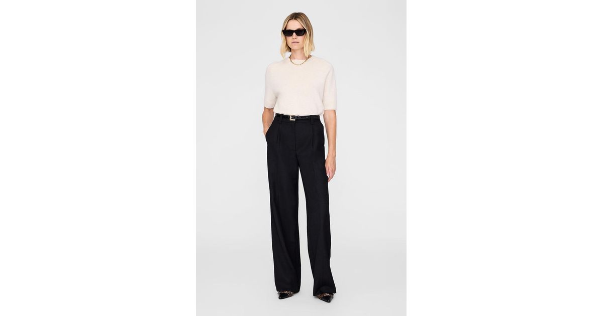 Anine Bing Trent Trouser in White | Lyst UK