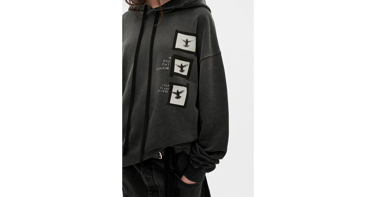 Ann Demeulemeester Anne Marie 'Doves' High Comfort Hoodie in Black ...