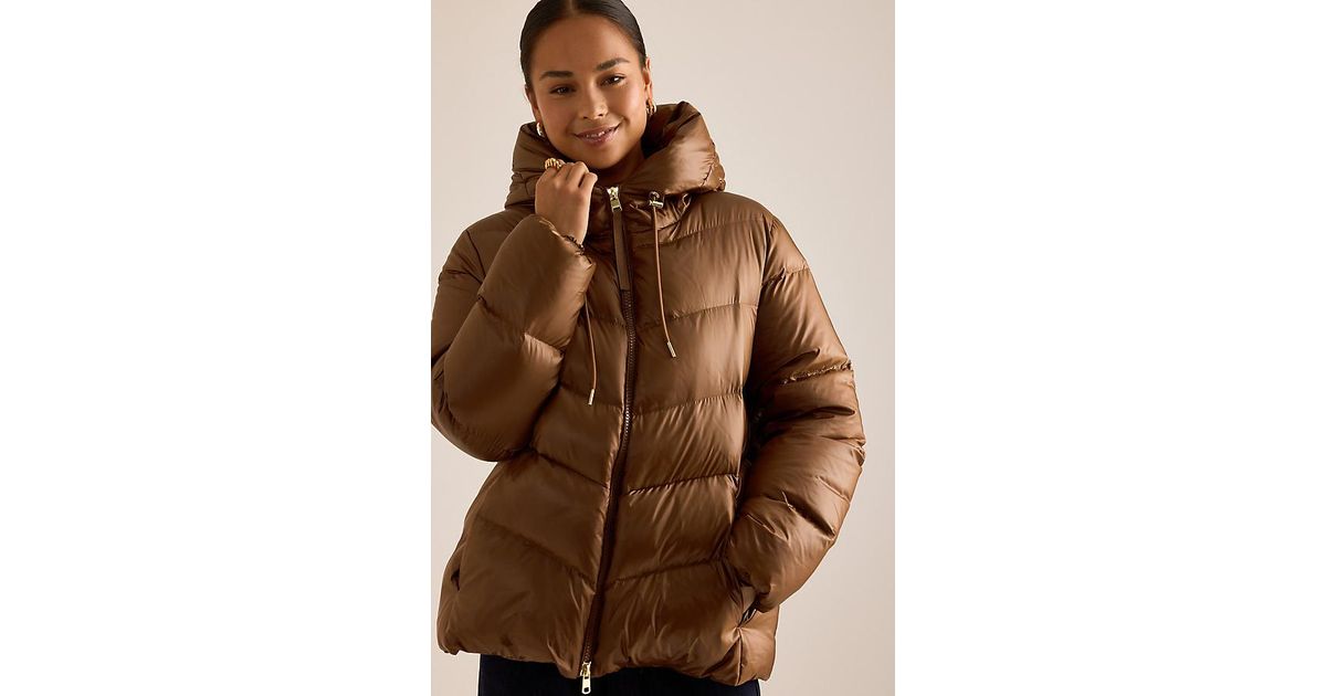 Varley Madelina Lightweight Down Jacket in Brown | Lyst UK