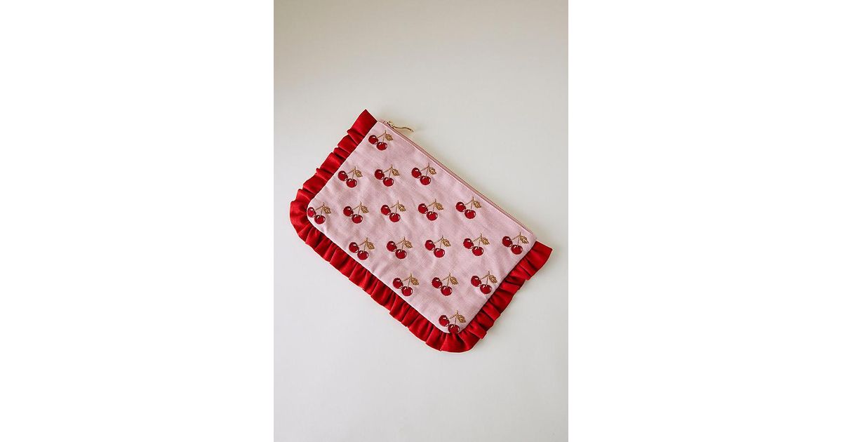 Elizabeth Scarlett Cherry Frill Pouch in Pink | Lyst UK