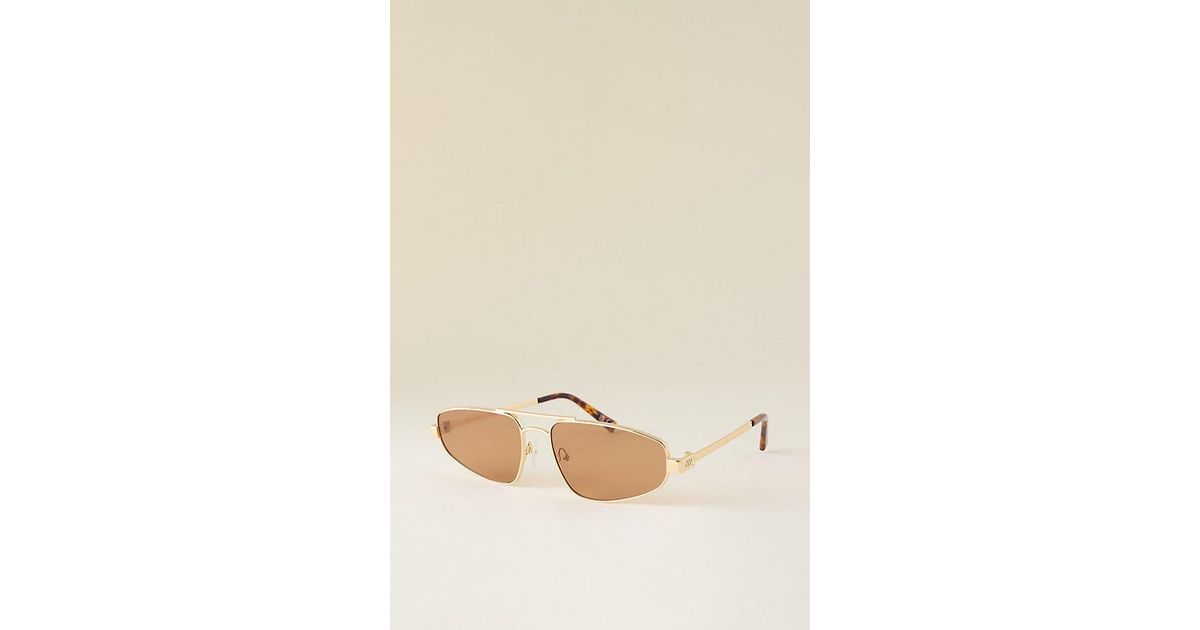 Le Specs Treasure Aviator Sunglasses in Natural | Lyst UK