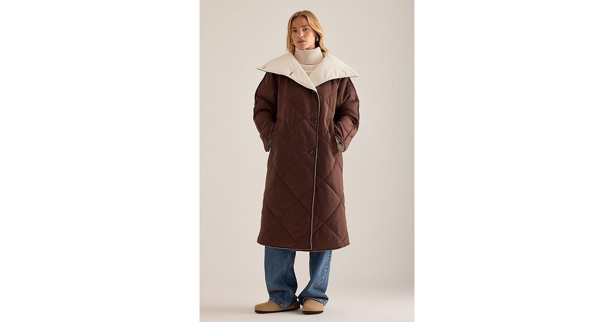 Varley Annalise Reversible Wrap Coat in Brown | Lyst UK