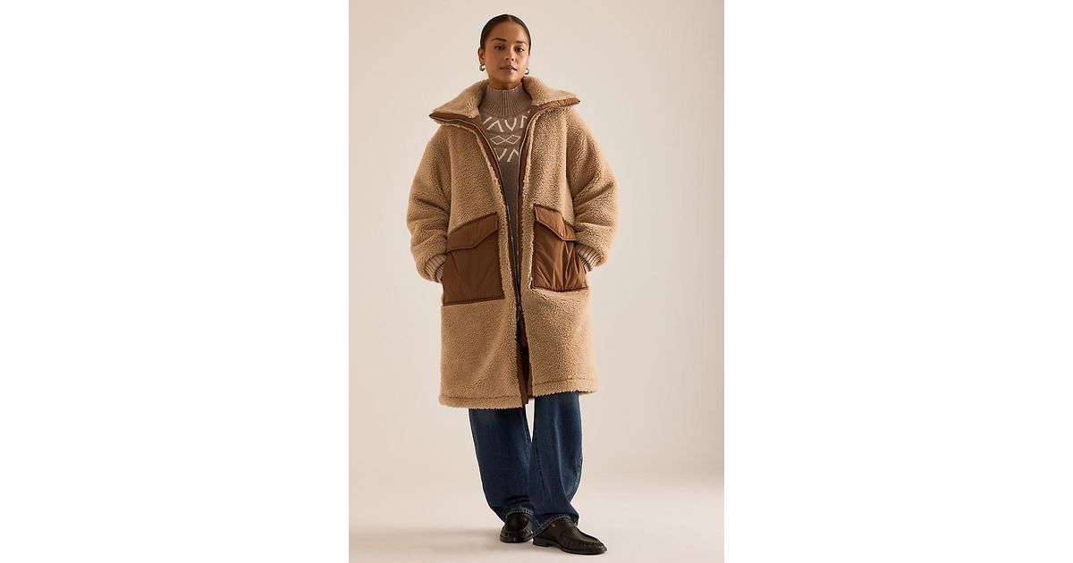 Varley Theia Reversible Coat in Blue | Lyst UK