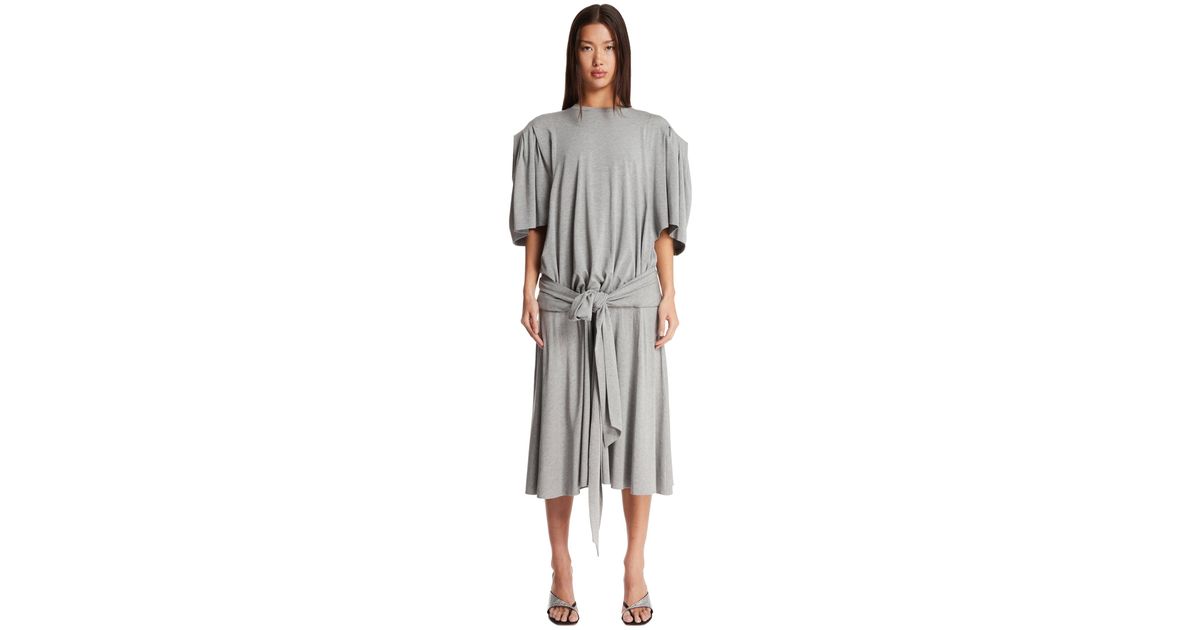 Marie Adam-Leenaerdt Cotton Midi Dress in Grey | Lyst UK