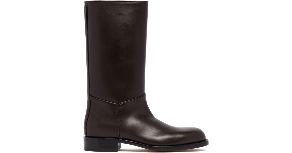 The Row Nobilis Leather Riding Boots in Black | Lyst UK
