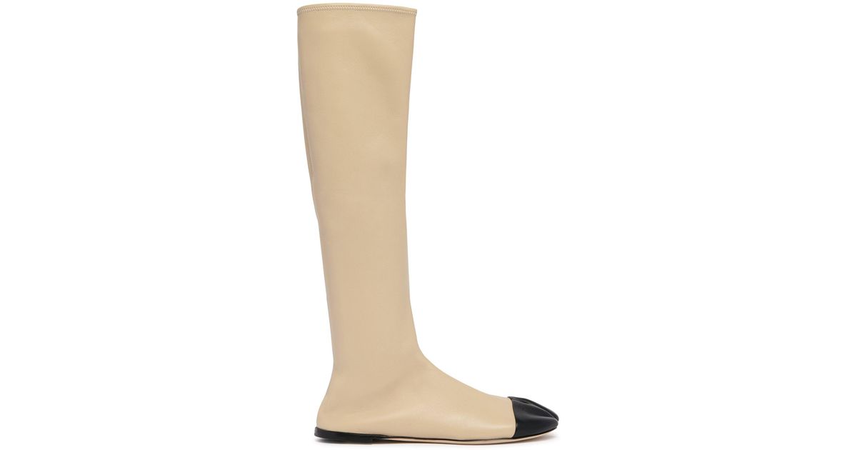 Christen Leather Tabi Boots in White | Lyst UK