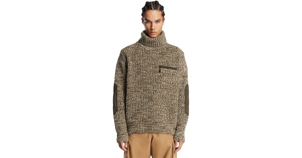 Moncler Pullover With Elbow Patches in Green for Men | Lyst UK