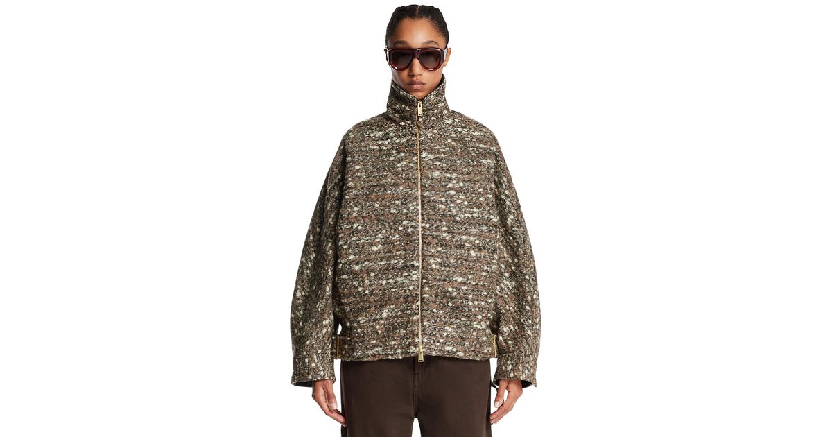 DARKPARK Boucle Celine Bomber in Brown | Lyst UK