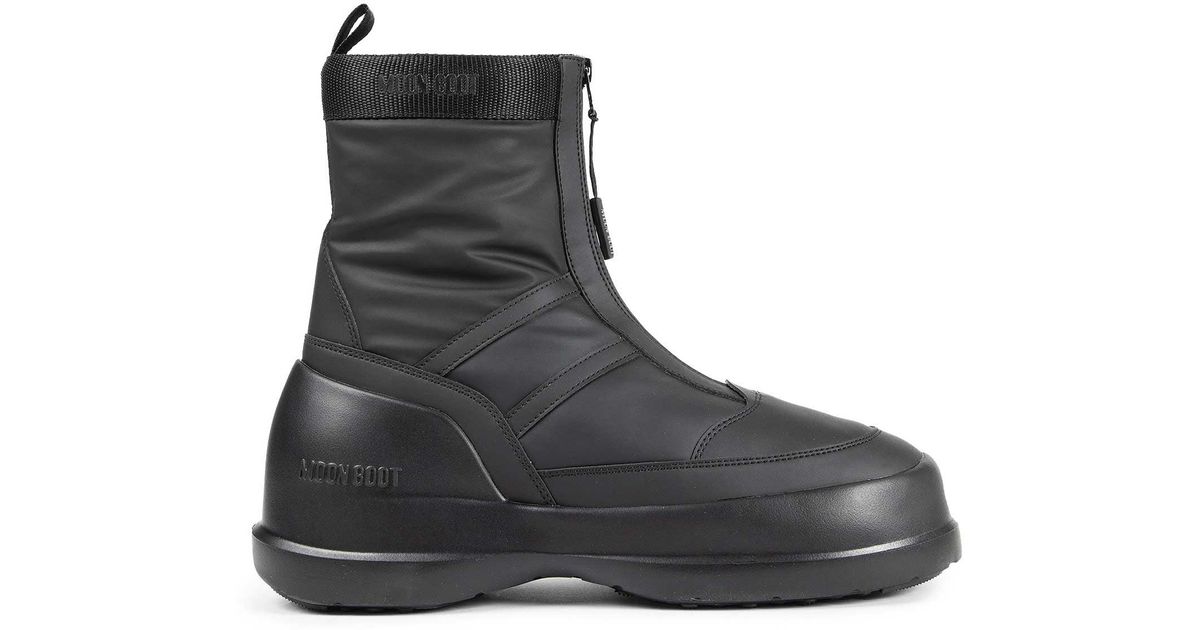 Moon Boot Luna Zip Boots in Black for Men | Lyst