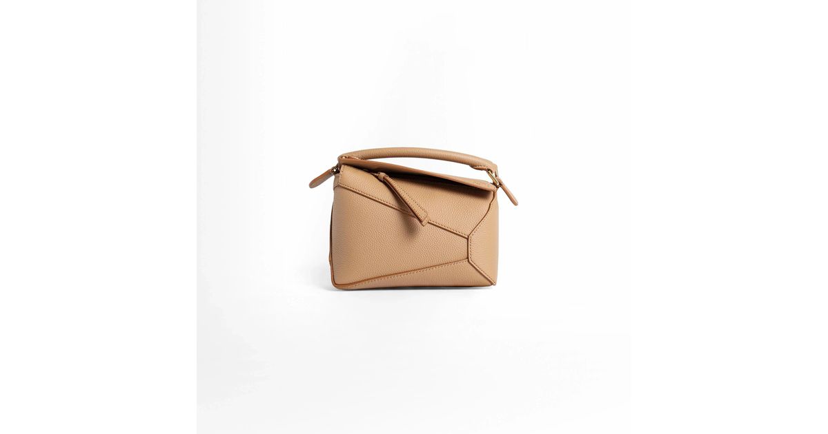 Loewe Mini Puzzle Bag In Soft Grained Calfskin in Natural | Lyst UK