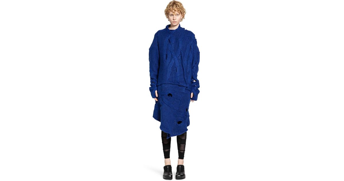 Halo Cables Coat in Blue | Lyst