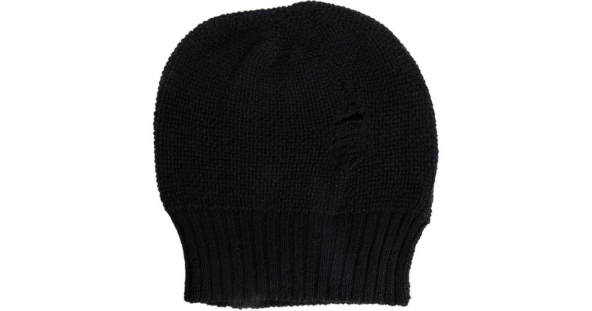 Ann Demeulemeester Edon Destroyed Seed Stitch Beanie in Black | Lyst UK