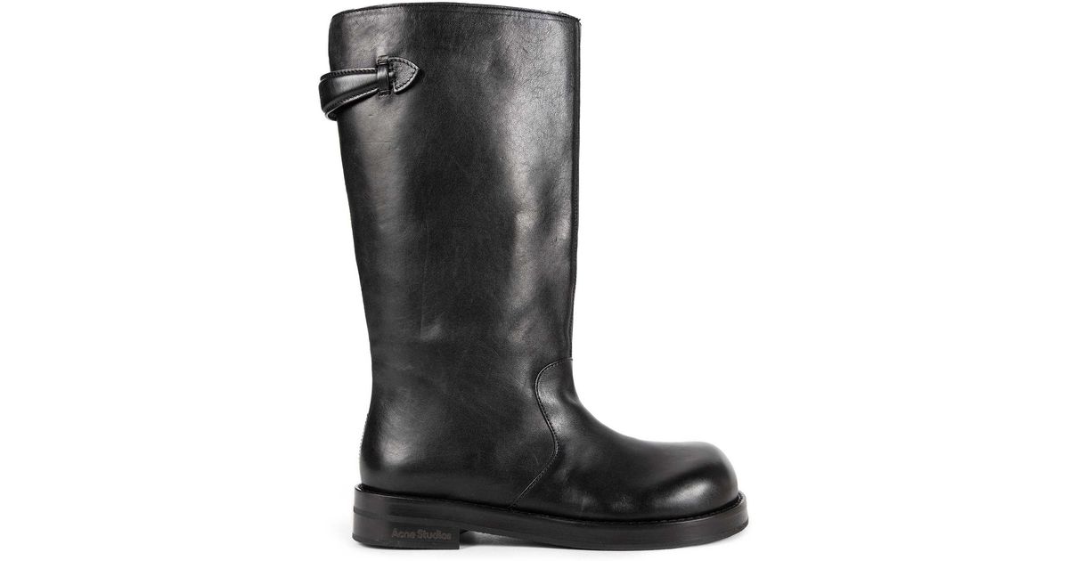 Acne Studios Leather Boots in Black | Lyst