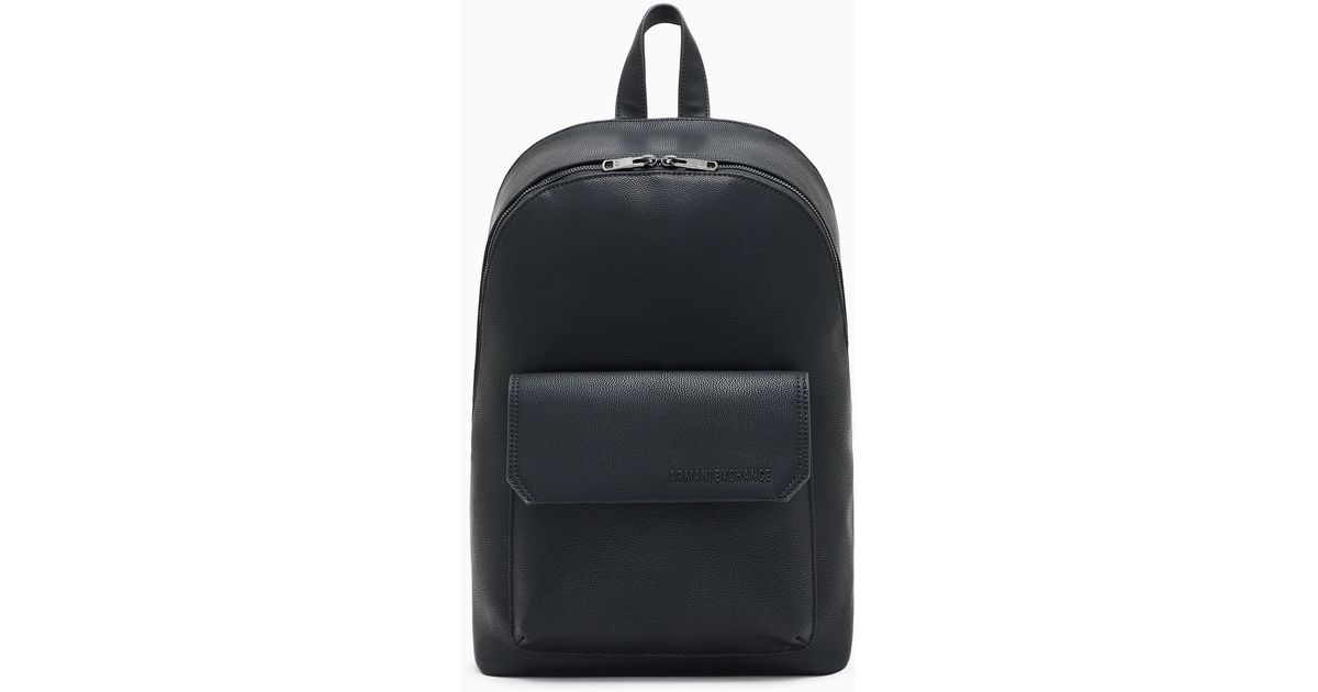 ARMANI EXCHANGE Shiny Effect Backpack With Pocket in Blue for Men | Lyst
