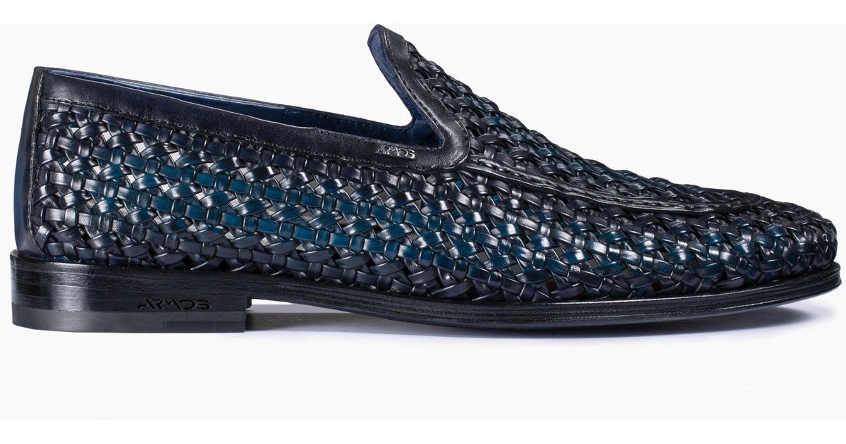 Armos Woven Leather Loafer in Blue for Men | Lyst